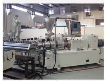 Quality Conical Twin Screw PVC Glazed Roof Sheet Extruding Machine with ABB Inverte for sale