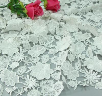 China Chemical Lace Ivory Color Water Soluble Embroidery Fashion fabric for Garment Accessories for sale