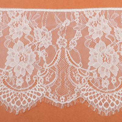 China eyelash lace border/lace edged  / soft lace with Black / Ivory Double Color for sale