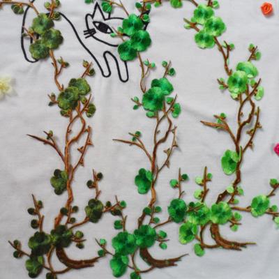 China Hot Fix Motif Wintersweet  Embroidery Lace Flower for sale