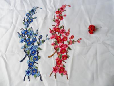 China Hot Fix Motif Wintersweet  Embroidery Lace Flower for sale