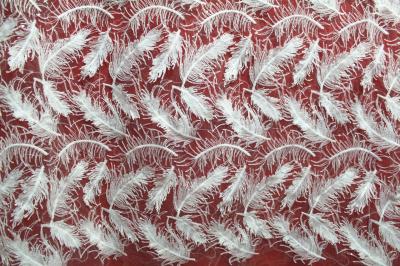 China 2017 Hot Sale Garment Accessories White Fether  Embroidery Lace Fabric  With Sequin for sale