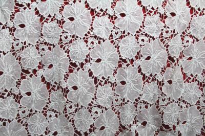 China Apparel Accessories Chemical Lace Fabric  Water Soluble Embroidery  lace fabric for sale