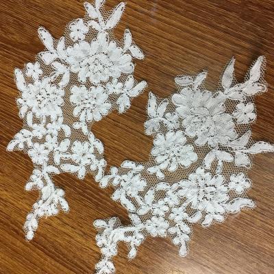 China Jacquard Cord Eyelash  Lace Border  for Wedding Bridal Dress for sale