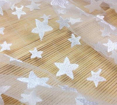 China Pentagram Qmilch  embroidered Lace Fabric , star lace fabric,Cotton Lace, Polyester Lace Fabric for sale