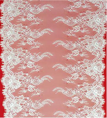 China Hot Sale Eyelash Lace Edge Apparel ACCESSORIES 100% Chinlon Black Ivory Color for sale