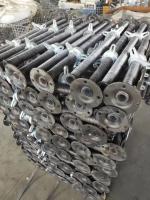 China Ringlock System Base Jack For Scaffolding Construction With Round Base Plate for sale