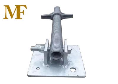 China Galvanized Scaffolding Adjustable Screw Jack With Swivel Leveling Base Plate for sale