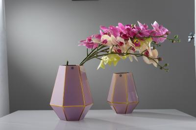 China Handmade Glass Vase With Golden Edge Individual Packing for sale