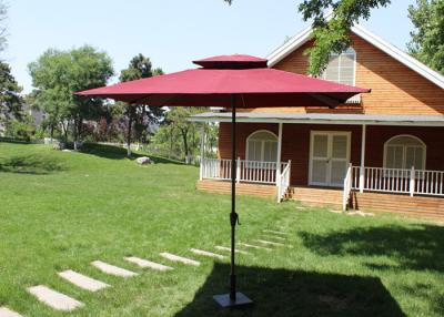 China Manual Outdoor Garden Umbrella Fashion Design 2.7 M * 8 K , 200g Coated Polyester for sale
