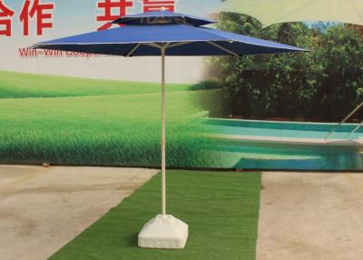 China Steel Tube Blue Sun Beach Umbrella With 30L Water Tank Base , Easy Open for sale