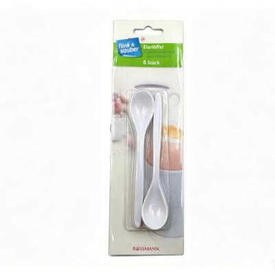 China Quick-clean plastic egg spoons, white – odorless and tasteless, suitable for breakfast eggs, desserts, etc. for sale