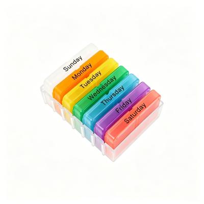China Promotional Medical Week-Long PP Pill Organizer Customizable Logo Medicine Box Storage Case for sale