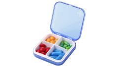 Hot Selling Pill Box 4 Compartments Tablets Sterling Dispenser Pills Organizer