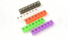 7 Days Week Portable Plastic Sub-Packed Braille Medicine Box Independent Storage Box Reminder Box