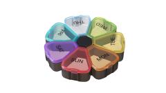 Wholesales Customization Color Petal Case Pill Storage Boxes Subpackage Medicine Holder Weekly 7 Day