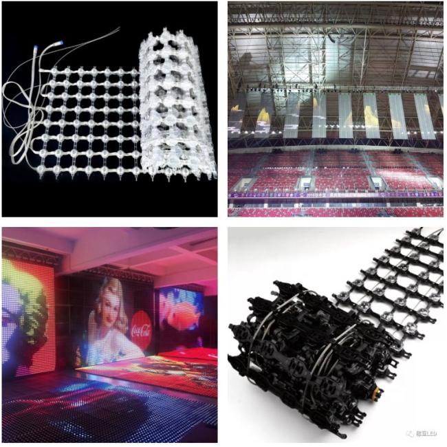 outdoor flexible led mesh curtain p50mm