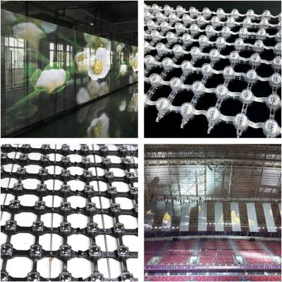 China High Reliability P55mm Flexible LED Mesh Screen Outdoor IP66 Waterproof for sale