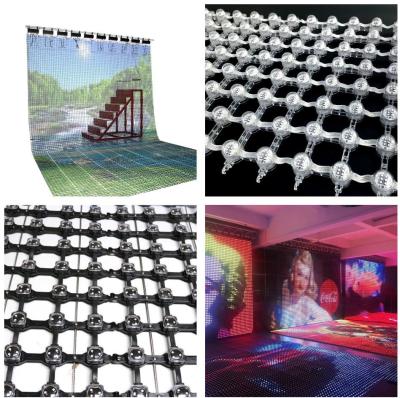 China Outdoor Flexible LED Mesh Curtain P50mm IP66 9000Hz Refresh Rate for sale