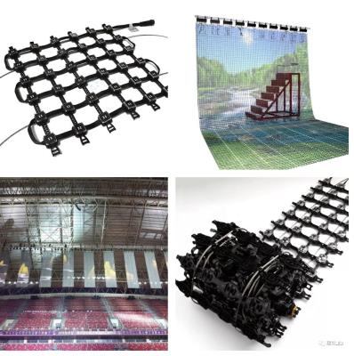 China Outdoor Flexible LED Mesh Curtain P50mm IP66 9000Hz Refresh Rate for sale