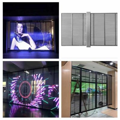 China Frameless LED Mesh Facade P3.91 - 7.82mm 3840Hz High Refresh Rate Aluminum Cabinet for sale