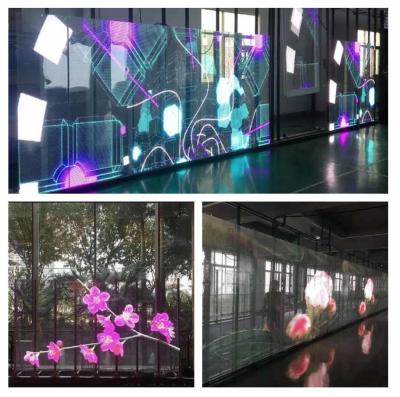 China Frameless LED Mesh Facade P3.91 - 7.82mm 3840Hz High Refresh Rate Aluminum Cabinet for sale