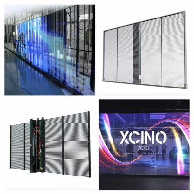 China Mantenimiento de P10.4mm LED Mesh Display Glass Window LED Mesh Facade High Brightness Easy en venta