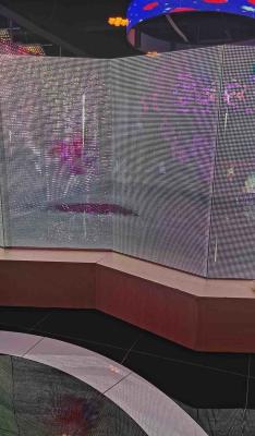 China P6.5 Vea a través de la pantalla LED, resistencia a altas temperaturas, retardante de llama PC en venta