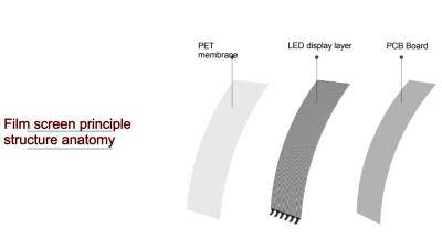 China Indoor P6.5 LED Transparent Film Screen LED Transparent Display Customized Panel Size 5500nit for sale