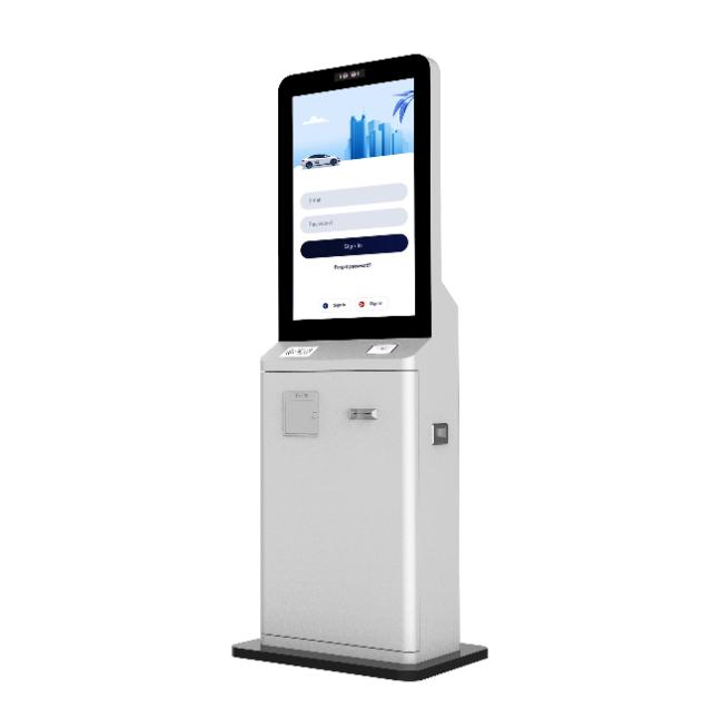 Touch Query Machine in operation with split-screen display