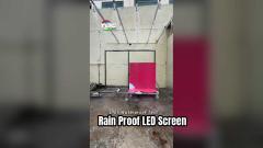 IP65-rated LED Screen Undergoing Rain Simulation