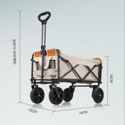 China 70kg Electric Pull Outdoor Folding Utility Wagon Collapsible Camping Trolley for sale
