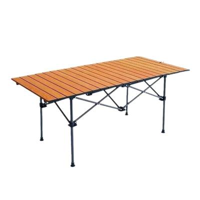 China Portable Woodgrain Light Weight Folding Table Eggroll For Camping for sale