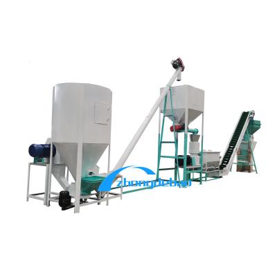 중국 1000kg/H Chicken Food Processing Machine 1-10mm Mini Cattle Feed Machine Plant 판매용