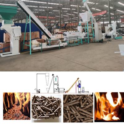 Cina 10TPH Biomass Pellet Production Line Eucalyptus Pine Birch Wood Chip Pellet Machine in vendita