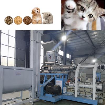 China 22kw Fish Feed Processing Line 1000kg Dog Cat Pet Food Processing Machinery for sale