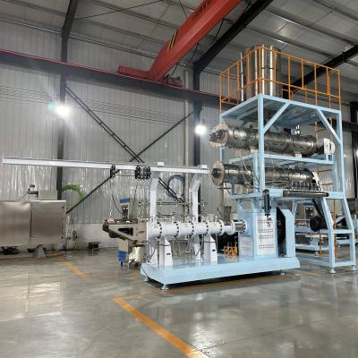 China CE Certified 1t/h Wet Twin-screw Fish Feed Extruder Pet Food Production Line for sale