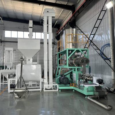 China Multifunctional Single Twin Screw Feed Extrusion Line 500kg/h-10t/h For Fish Feed And Pet Food Production for sale