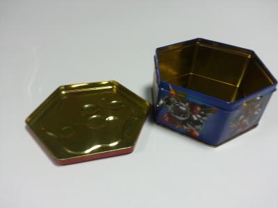 Cina Contenitore esagonale di latta del cioccolato della latta, cassa della latta del metallo, barattolo di latta, sguardo GR8 in vendita