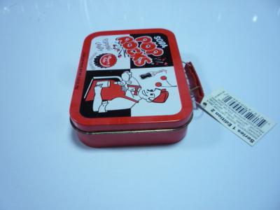 China Colorful Cartoon Metal Tin Lunch Box , 112 x 82 x 25mm Tin Storage Container for sale