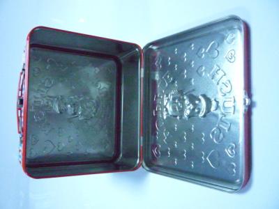 China Tinplate Rectangle Metal Tin Lunch Box For Food / Candy / Cake for sale