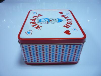 China Tinplate Rectangle Metal Tin Lunch Box For Food / Candy / Cake for sale