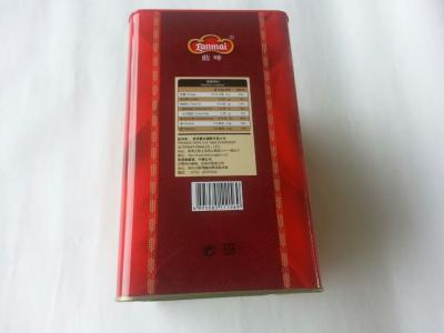 China Folha-de-flandres dos recipientes 0.23mm do biscoito da lata do quadrado vermelho com tampa redonda à venda