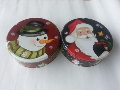 中国 2017 年 XMAS の円形の錫のクッキーの容器、直径 200mm の高さ 80mm、中金色の 販売のため