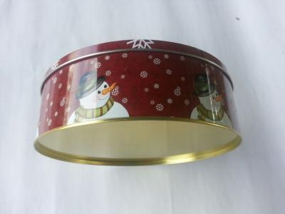 中国 2017 年 XMAS の円形の錫のクッキーの容器、直径 200mm の高さ 80mm、中金色の 販売のため