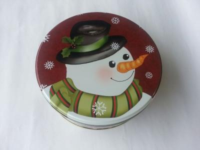 中国 2017 年 XMAS の円形の錫のクッキーの容器、直径 200mm の高さ 80mm、中金色の 販売のため