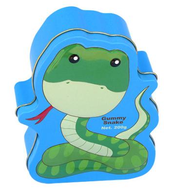 China Snake Shape Tin Candy Container For Sweet , Chocolate and Food Packaging for sale