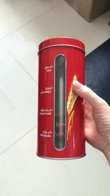 China Os tempos deliciosos começam o recipiente da lata do metal com a janela no corpo à venda