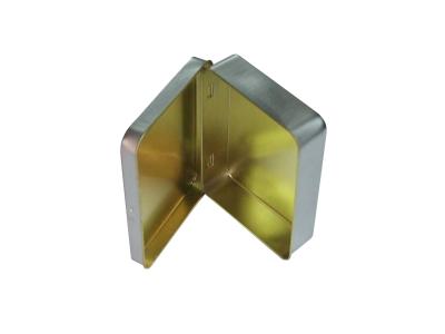 China envases del caramelo de la lata de 2 pedazos, caja metálica con la bisagra/el interior exterior y de oro de Slilver en venta