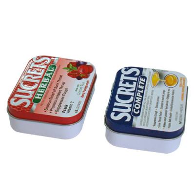 Китай Контейнер олова конфеты SUCRETS, малая коробка мят с выбивать на крышке продается